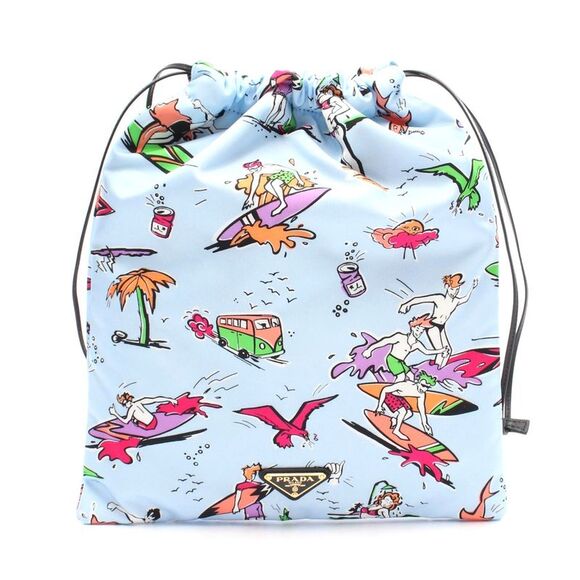 Prada | Bags | Prada Renylon Surf Print Pouch | Poshmark